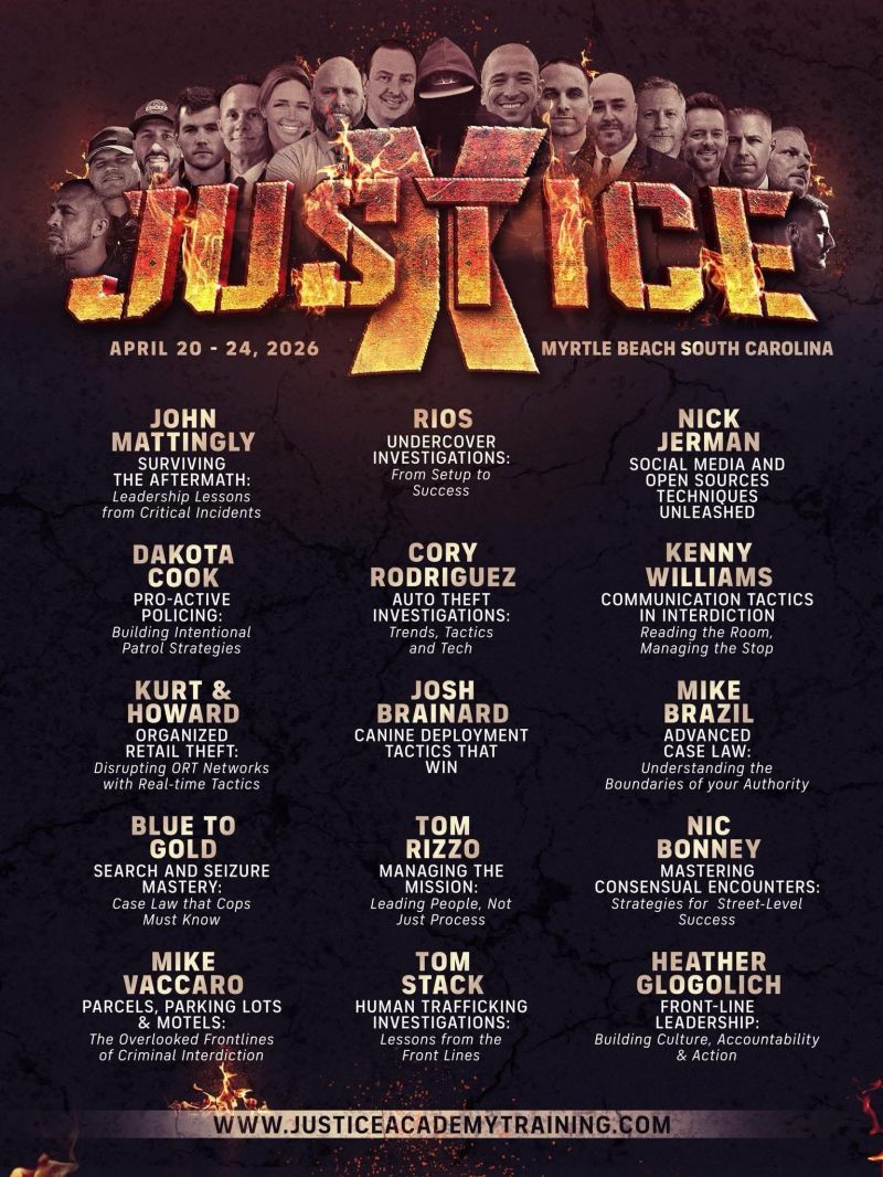 JusticeX Conference 2026 - Police Geek Training Co.